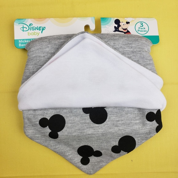 Disney | Accessories | Disneys Mickey Mouse Baby 3pack Bandana Bibs ...